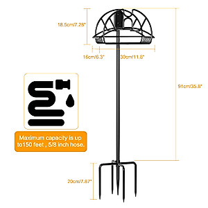 Garden Hose Stand, LIVOD Heavy Duty Water Hose Holder for Outside, Detachable Garden Hose Holder Freestanding for Water Hose Storage, Garden Hose Reels Organizer for Lawn & Yard