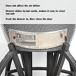 OLAMO Ash Drawer for Big Green Egg, Slide Out Stainless Steel Ash Drawer Replacement for Large Big Green Egg, Removable Ash Cleaning Tool for Large BGE, Grill Accessories, BGE Accessories (New)
