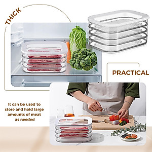 Tioncy Deli Meat Container for Fridge 4 Layer Stackable Lunch Meat Container with Lid for Refrigerator Food Storage Boxes for Cheese Turkey Pantry Lunch Bacon Cheese