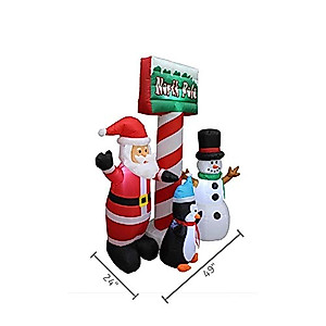 Impact Canopy Christmas Inflatable Decoration, Outdoor Holiday Lighted Snowman-Santa-Penguin, 5' Tall