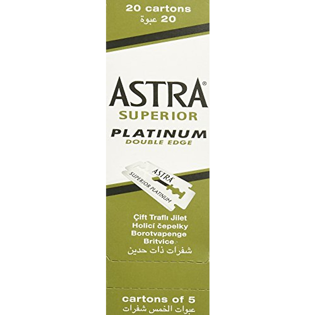 Astra Platinum Double Edge Safety Razor Blades ,100 Count (Pack of 1)