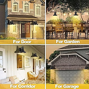 Untrammelife Motion Sensor Outdoor Wall Lights, Modern Black Dusk to Dawn Outdoor Barn Light Wall Sconce, Waterproof Outdoor Light Fixtures Wall Mount for Doorway, Patio, Garage