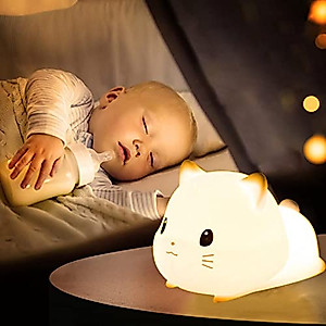 Aottop Cute Cat Lamp for Kids ,LED Christmas Kitty Night Light for Teen Girls Bedroom, Kawaii Room Decor, USB Rechargeable Baby Night lamp, Nursery Toddler Baby Night Light, Kawaii Birthday Gifts