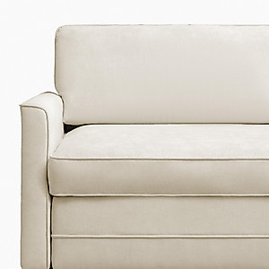 FRETSAE 2-in-1 Pull Out Sofa Bed, Convertible Velvet Sleeper Sofa Couch with Memory Foam Mattress, Large Sofa Pull Out Couch Bed for Living Room, Small Spaces, Queen Size, Beige