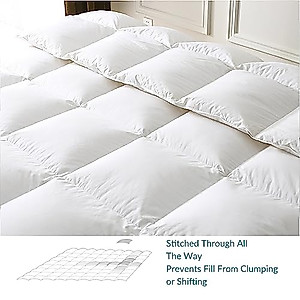 BPC Queen Size Down Comforter - Goose Duck All Season Down Comforter with Filling Down and Feather and Cotton Cover - Duvet Insert or Stand-Alone Down Comforter