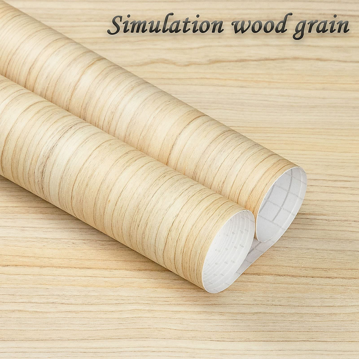 WIFEA 23.6"x 197" Wood Contact Paper Wood Grain Wallpaper Peel and Stick Self Adhesive Vinyl Film Removable Waterproof, Contact Paper for Cabinets Countertops Tabletop Walls, Brown Wood Textured