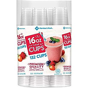 An Item of Member's Mark Clear Plastic Cups (16 oz,132 ct.) - Pack of 1 - Bulk Disc
