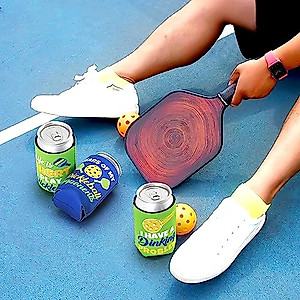 CiyvoLyeen Funny Pickleball Can Coolers Party Favors Novelty Decorations Sports Lovers Players Summer Birthday Christmas Retirement Blue Green Gifts Idea Mom Dad Coach 12oz Beer Soda Bottle 6PCS