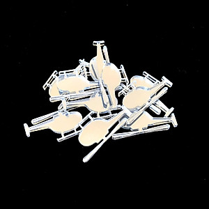 Super Cool Creations Helicopter Shaped Crafting Mirrors, Set of 10, Many Colours, Shatterproof Acrylic, Blue Mirror, Pack of 10 x 6cm