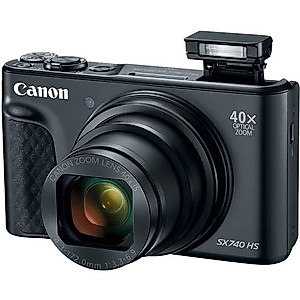 Canon PowerShot SX740 HS Digital Camera (Black) (2955C001), 2 x 64GB Memory Card, 3 x NB13L Battery, Corel Photo Software, Charger, Card Reader, LED Light, Soft Bag + More (Renewed)
