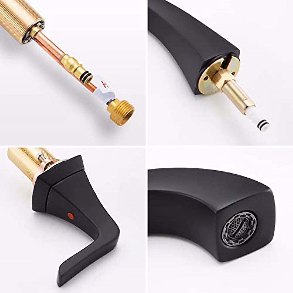 Matte Black Bathroom Faucet,Widespread Bathroom Sink Faucet for 3 Hole,2 Handles Bathroom Vanity Faucet 8 Inch,HOMELODY Lavatory Faucet for Sink with Pop Up Drain