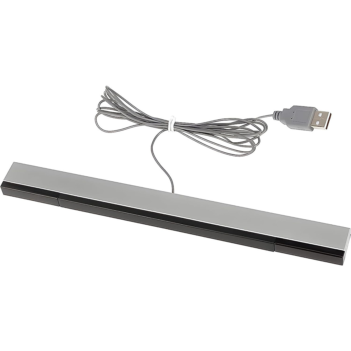 USB Wired Wii Sensor Bar, Replacement Infrared Ray Motion Sensor Bar for Nintendo Wii/Wii U -Black & Silver