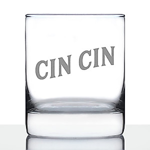 Cin Cin - Italian Cheers - Whiskey Rocks Glass - Cute Italy Themed Gifts or Party Decor for Women and Men - 10.25 Oz