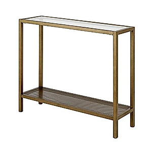 Henn&Hart 36" Wide Rectangular Console Table in Brass, Entryway Table, Accent Table for Living Room, Hallway