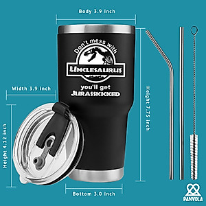 Don't Mess With Unclesaurus You'll Get Jurasskicked Funny New Uncle Gifts From Niece Nephews Brother Fathers Day Tio Birthday Anniversary Retirement Vacuum Insulated Tumbler Stainless Steel (30 oz)