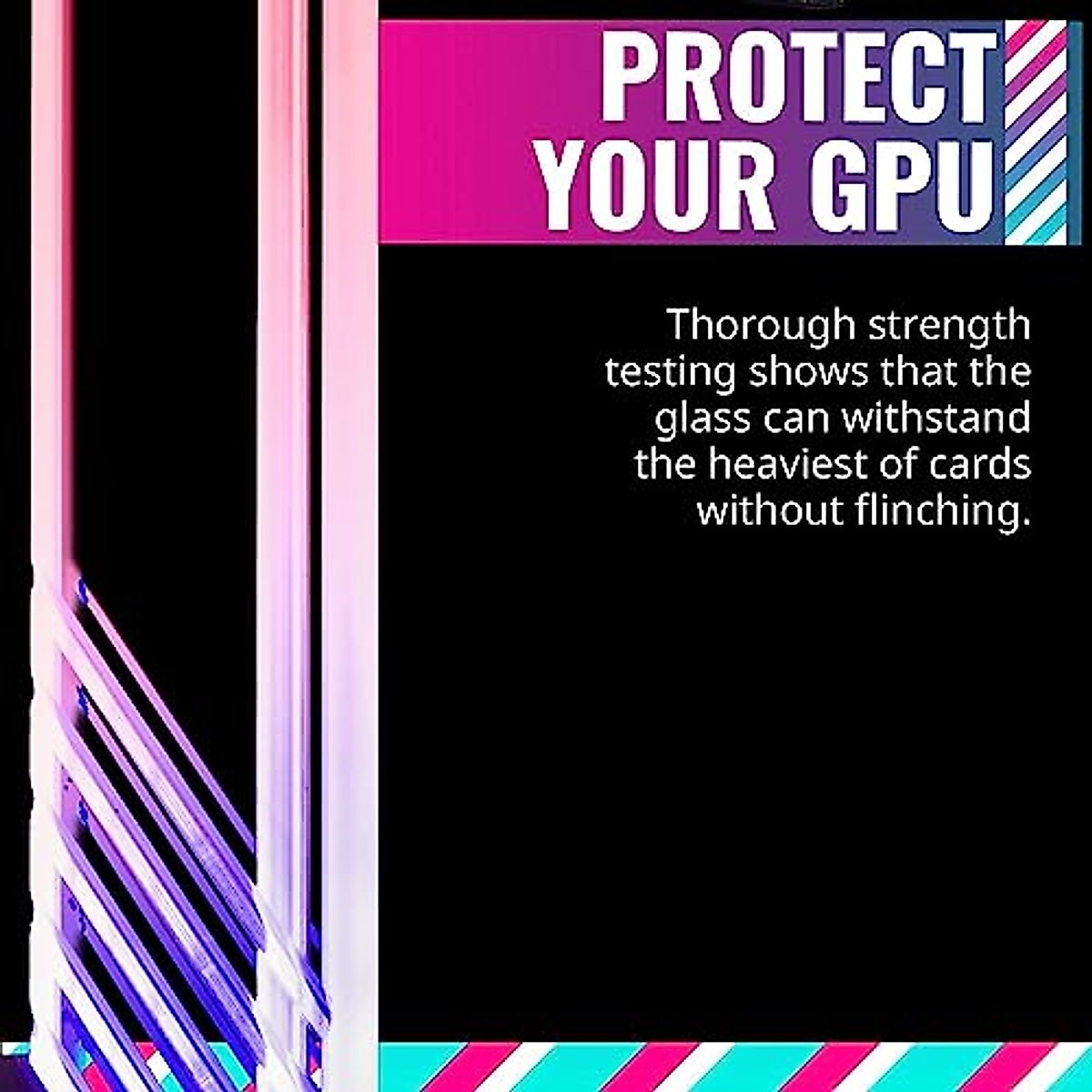 Cooler Master MasterAccessory ARGB GPU Support Bracket, Edge-Lit ARGB Tempered Glass, Universal GPU Bracket, Multiple Orientations (MCA-U000R-GSBTG-00)