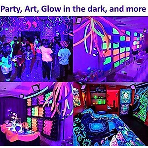 HouLight UV LED Black Light, High Power 20W LED Black Light Flood Light IP65-Waterproof (85V-265V AC) for Halloween, Blacklight Party, Neon Glow, Glow in The Dark, Birthdays, Blacklights, Curing