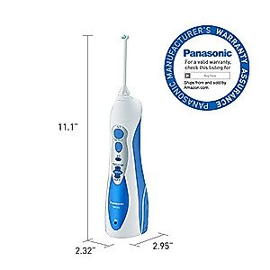 Panasonic Professional Water Flosser for Braces, 2-in-1 Cordless, Portable Oral Irrigator with Jet Nozzle & Tuft Brush, EW1213A, White