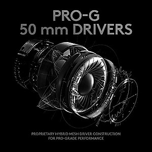 Logitech G PRO X Gaming Headset (2nd Generation) with Blue Voice, DTS Headphone 7.1 and 50 mm PRO-G Drivers, for PC, Xbox One, Xbox Series X|S,PS5,PS4, Nintendo Switch - Black