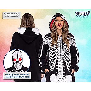 Funziez! Fun Halloween Hoodies, Pumpkin and Skeleton Pullover Costumes, Adult Hooded Sweatshirts for Women and Men
