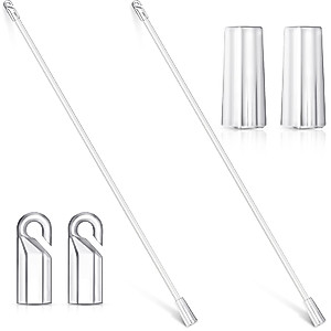 2 Pieces Blind Wand Vertical Blinds Replacement Parts Blind Rod with Hook and Grip Clear Blind Opener Long Window Blind Stick Tilt Rod (12 Inch, Plastic)