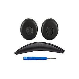 Replacement QC3 Ear Pads/On-Ear Ear Pads and V2 QC3 Headband pad/On-Ear Headband pad Cushion Compatible with Bose QuietComfort 3 (QC3) and Bose On-Ear (OE) Headphones (Black)
