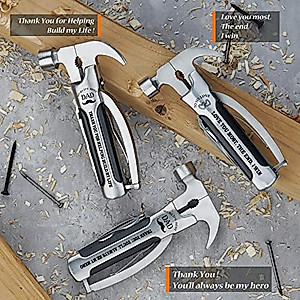 VEITORLD All in One Survival Tools Small Hammer Multitool, Gifts for Dad from Kids, Unique Birthday Gift Ideas for Dad Men Him from Daughter Son, Cool Gadgets Stocking Stuffers for Men