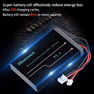 Hisewen 2 Pack 2000mAh PS4 PS4Pro Controller Battery Replacement for Sony Playstation 4 Dualshock 4 V1 V2 Controller CUH-ZCT2 CUH-ZCT2E CUH-ZCT1E CUH-ZCT1U