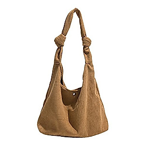 Womens Tote Bag Shoulder Bag Corduroy Messenger Bag Handbags Chic Hobo Bag Purses for Women School Shopping Travel