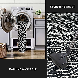 Chardin home 100% Cotton Diamond 3x5 Area Rug Fully Reversible, Machine Washable, Black and White