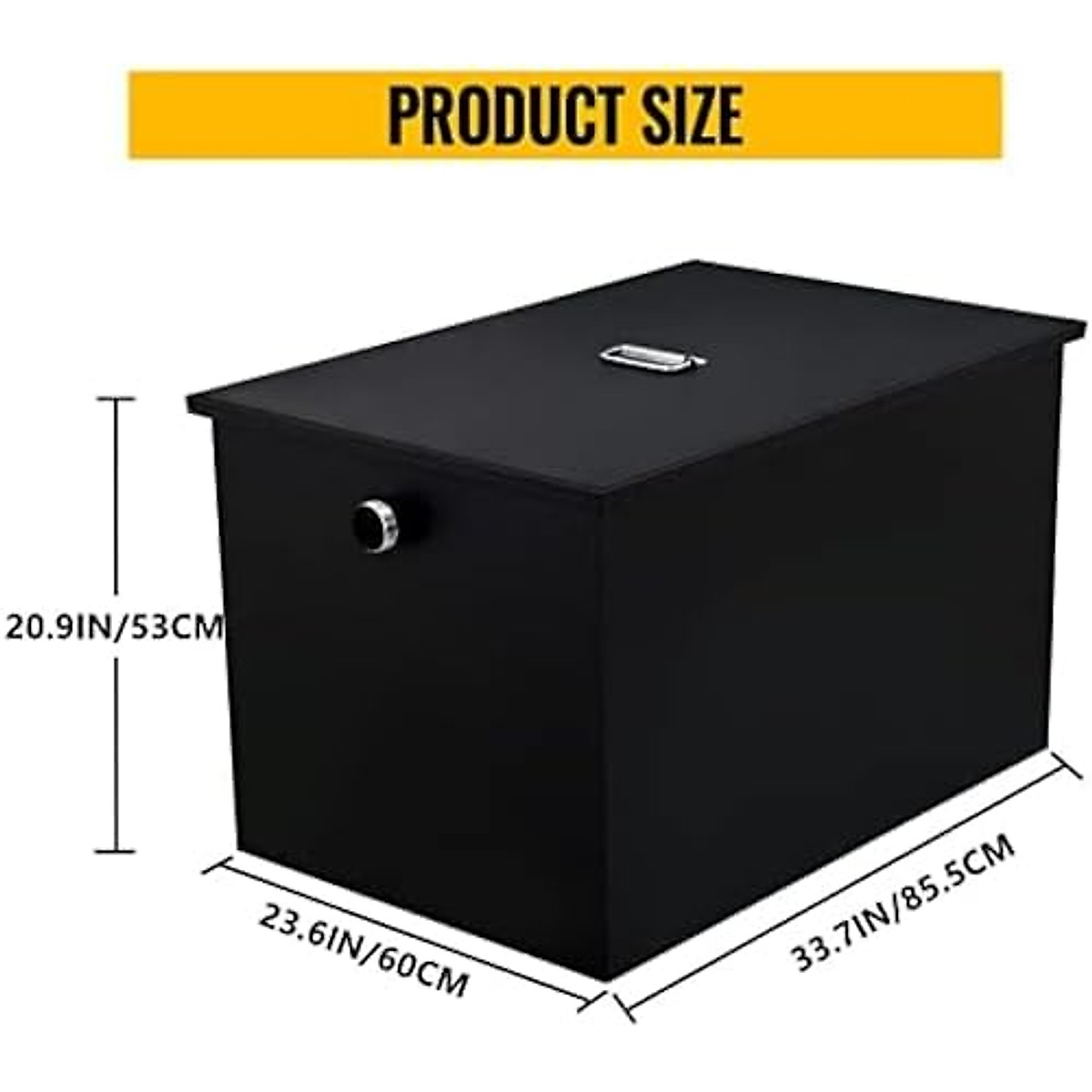 Commercial Grease Trap Interceptor for Restaurant Under Sink Kitchen,70 LB,Black