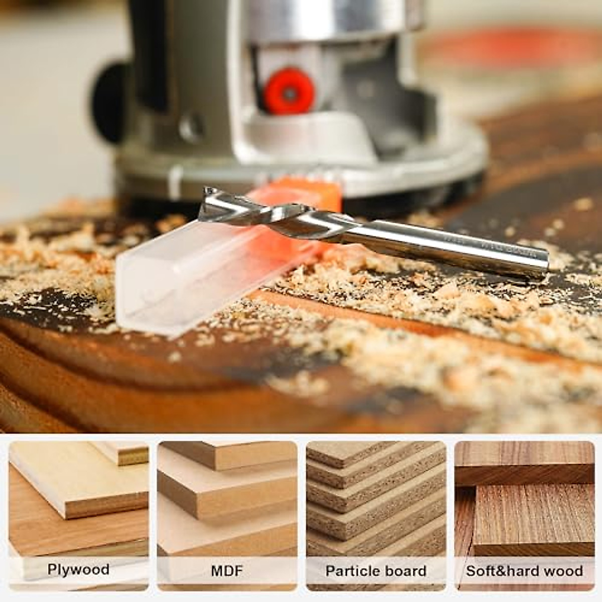 SpeTool Downcut Spiral Router Bits 1/4 inch Shank,1/4 inch Cutting Diameter Solid Carbide CNC Router Bit Woodworking End Mills for Wood Carving Slotting