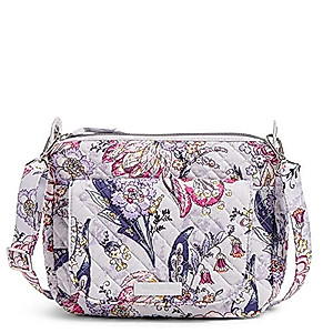 Vera Bradley Women's Cotton Carson Mini Shoulder Bag Crossbody Purse, Hummingbird Park, One Size