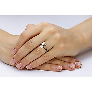 FashionJunkie4Life Sterling Silver Adjustable Lotus Flower and Om Symbol Ring, Yoga Jewelry Ohm Namaste