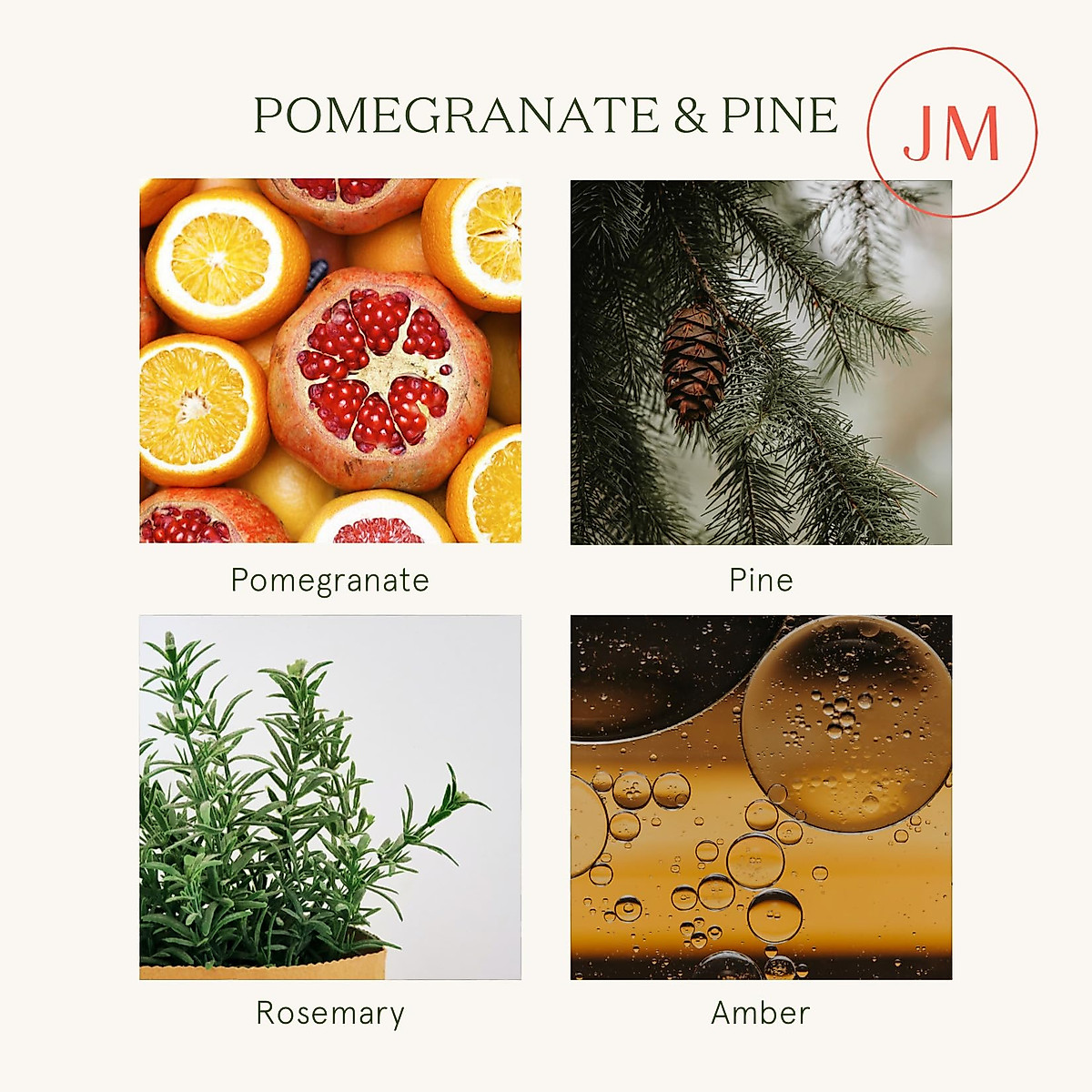 LA JOLIE MUSE Pomegranate & Pine Candle, Scented Candles for Home, Holiday Candle Gifts for Women&Men, Large Soy Candles, 120 Hours Long Burning Jar Candle, 19oz