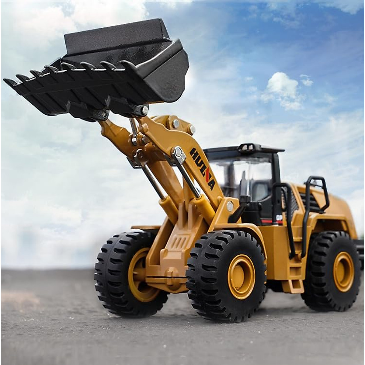 Gemini&Genius Mechanical Loader Toy, Construction Vehicle Wheeled Loader 1/50 Scale Skid Steer Loader Toy, Bulldozer Shovel Engineering Vehicle Alloy Models for Kids, Collection and Decoration House