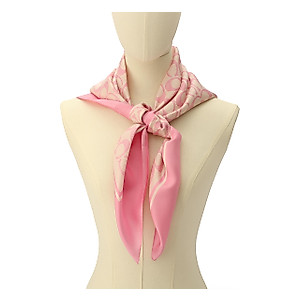 Coach Womens Vintage Signature Printed Silk Square Scarf, Soft Pink