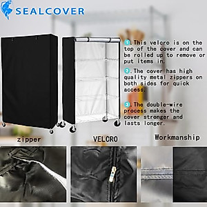 Sealcover Wire Shelving Cover Wire Rack Cover, High Density Shelf Cover W36*D18*H71, Black Storage Rack Cover Used to Cover Sundries.