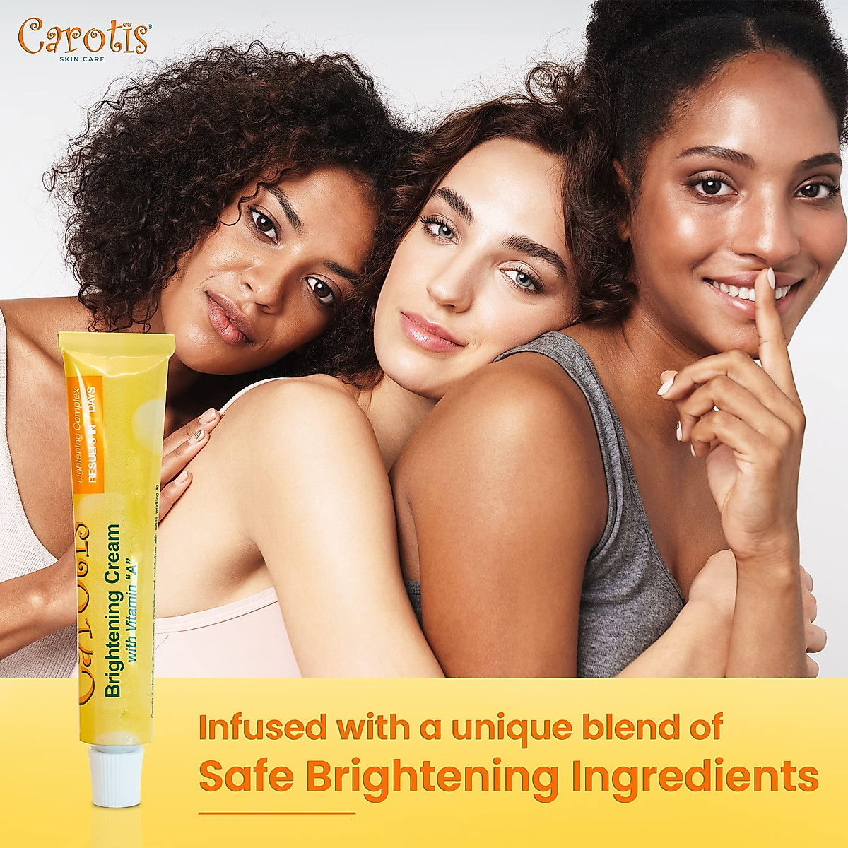 CAROTÏS Skin Brightening Cream - 1 fl oz / 30 ml - Brightening Cream For Face, Body, Hands, Elbows, Knuckles