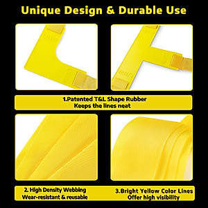 A11N Pickleball Court Marking Kit - Temporary Pickleball Boundary Lines in Standard Court Dimensions, No Measurement Required, Yellow