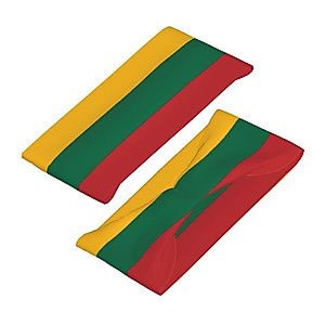 Lithuanian Flag Sports Headbands Unisex Yoga Non-Slip Quick-Drying Workout Hairband