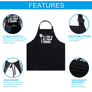 Funny Apron for Men&Women - Feed All You- Customized Apron Funny Gifts for Dad, Funny Cooking Grilling BBQ Chef Apron, Father's Day Gift, Christmas Gift for Boyfriend, Husband, Brother, Mom, Friend