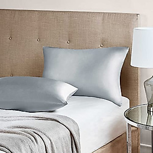 HYDE LANE 16 Momme 100% Pure Mulberry Silk Pillowcase for Hair and Skin with Hidden Zipper, Both Side Grade 6A Silk, Smooth and Soft,Real Silk Pillow Case, 2pcs Queen 20''x30'',Light Blue