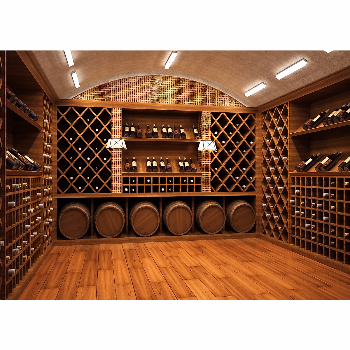 BELECO 10x8ft Fabric Wine Cellar Backdrop Luxurious Wine Vault Winery Backdrops Wine Cabinet Bottles Barrels Background Wine Theme Party Decorations Banner Wallpaper Men Women Adults Photo Props