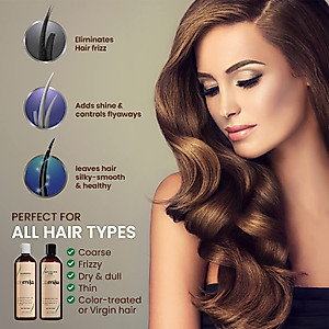 Damila Salt & Sulfate Free Shampoo & Conditioner for Keratin and Color Treated Hair - Professional Keratin Value Pack for Damaged, Frizzy, Curly, Dry & Thin Hair - Shampoo Sin Sal - 16.9 Fl Oz