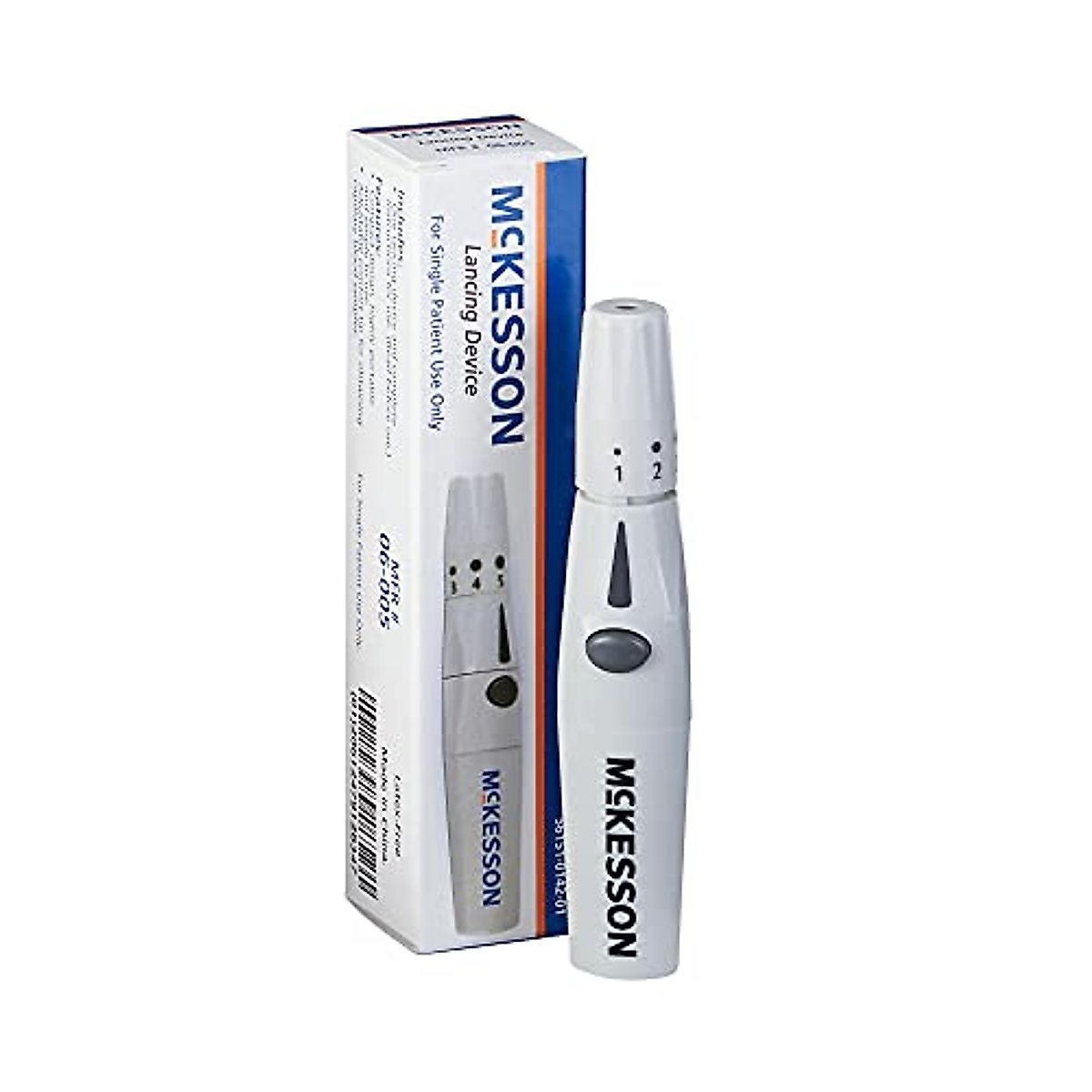McKesson Lancing Device, Adjustable Depth Lancet, Push Button Activation, Multiple Depth Settings, 1 Count, 1 Pack