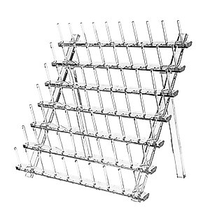 Thread Holder Organizer, 70 Spools Acrylic Foldable Hair Braiding Rack for Hair, Clear Thread Rack Storage for Sewing Quilting Embroidery Organizer Stand (Transparent 2)