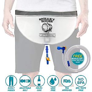 Sneaky Booze Hidden Flask Pouch For Men And Women: Portable 32oz Undetectable Alcohol Bag. Concealable Plastic Wine Liquor Body Hip Flasks. Disguised Leak Proof Travel Bags For Cruise Concert Festival