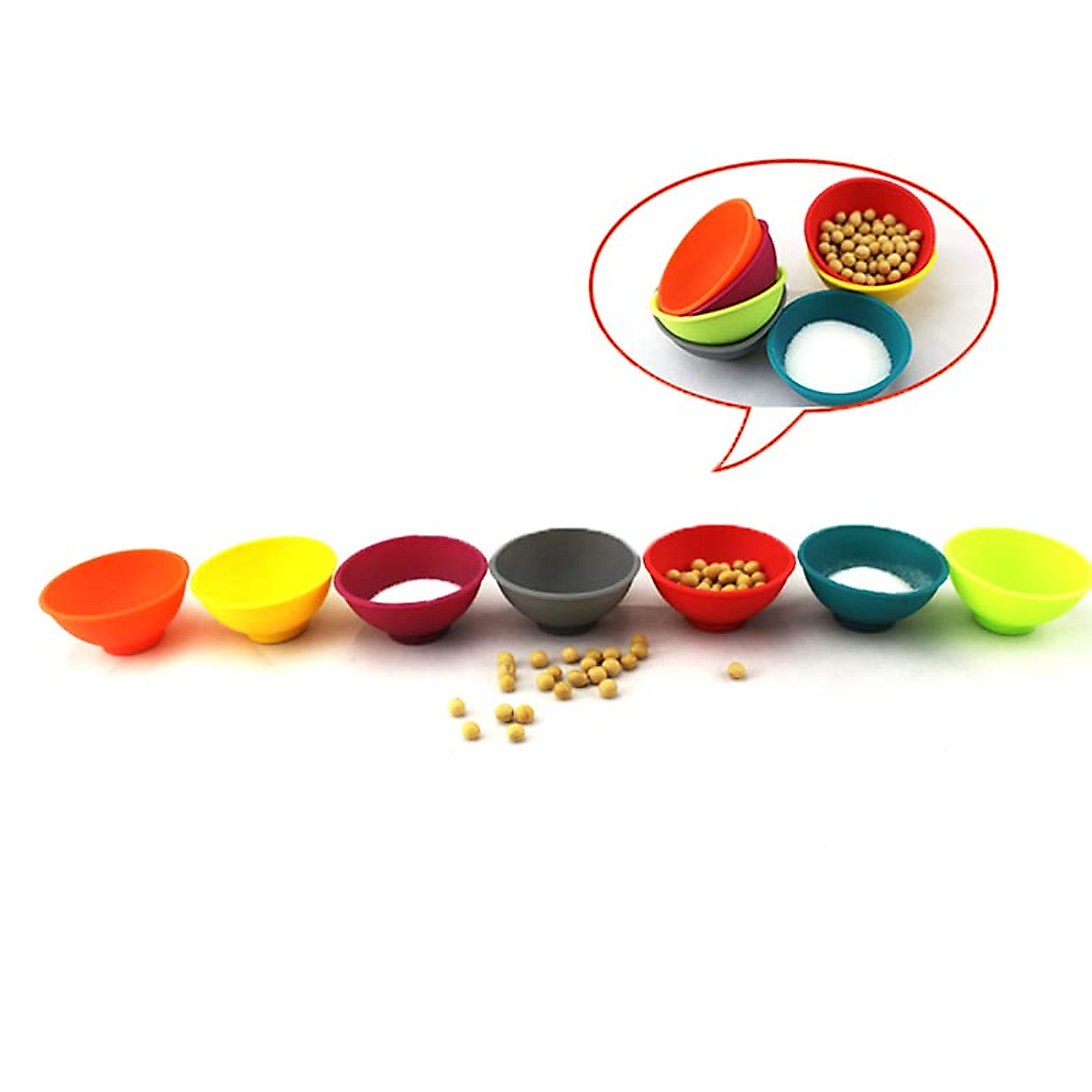 Fublazeze Mini Pinch Bowl Silicone Mini Pinch Bowl Bowl Adult/The child Mini Silicone Bowls Multicolor Pinch Bowls Heat Resistant Snack Bowls Prep and Serve Bowls Unbreakable Flexible