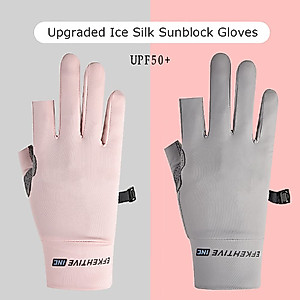 Driving Gloves for Men Women UPF 50+ UV Protection Thin Ice Silk Mesh Sport Gloves Quick-Dry Cooling Summer Outdoor Gloves Anti-Slip Elastic Cycling Gloves Unisex for Golf Hiking Driving Running